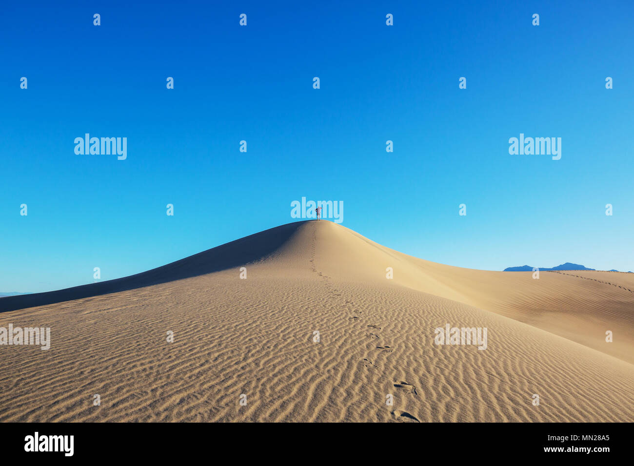 Hike in sand desert Stock Photo - Alamy