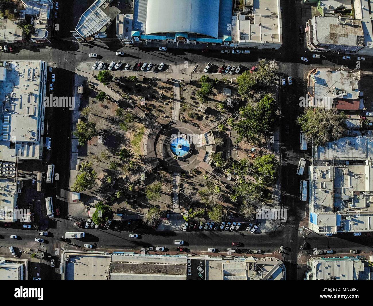 Jardín Juarez en el centro de Hermosillo, Sonora, Mexico. Fuente ...