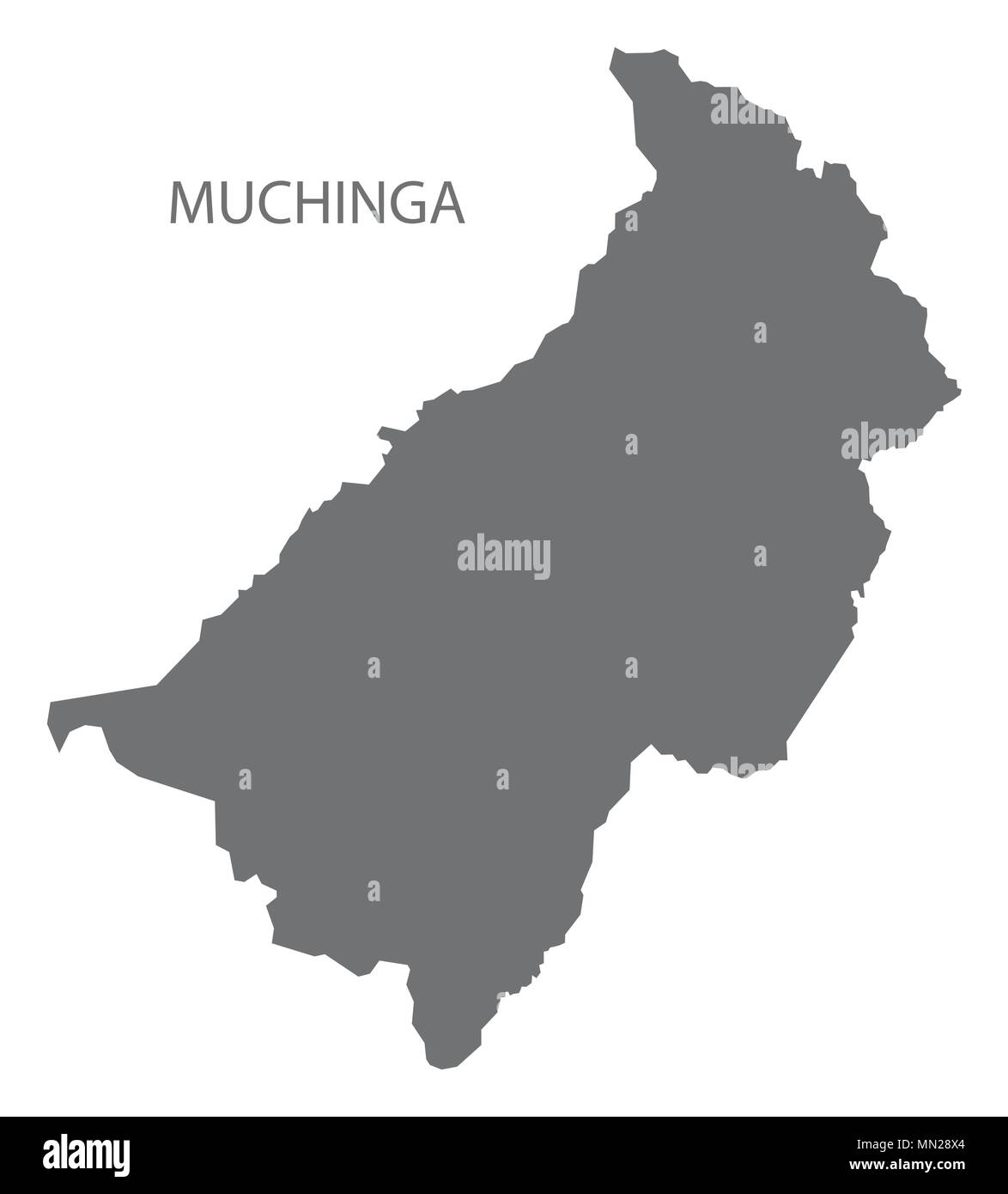 Muchinga region map grey illustration shape Stock Vector Image & Art ...