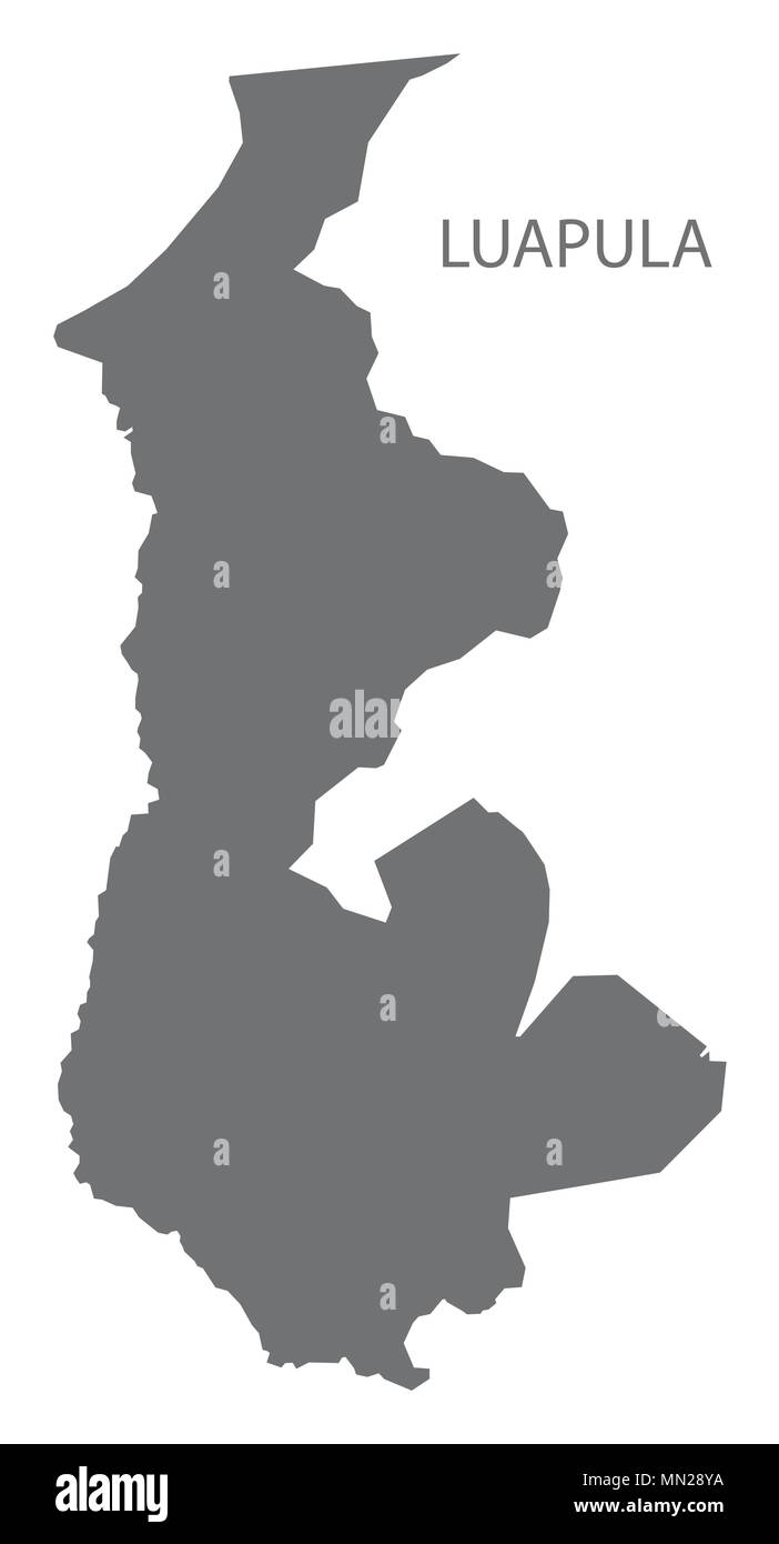 Luapula region map grey illustration shape Stock Vector Image & Art - Alamy
