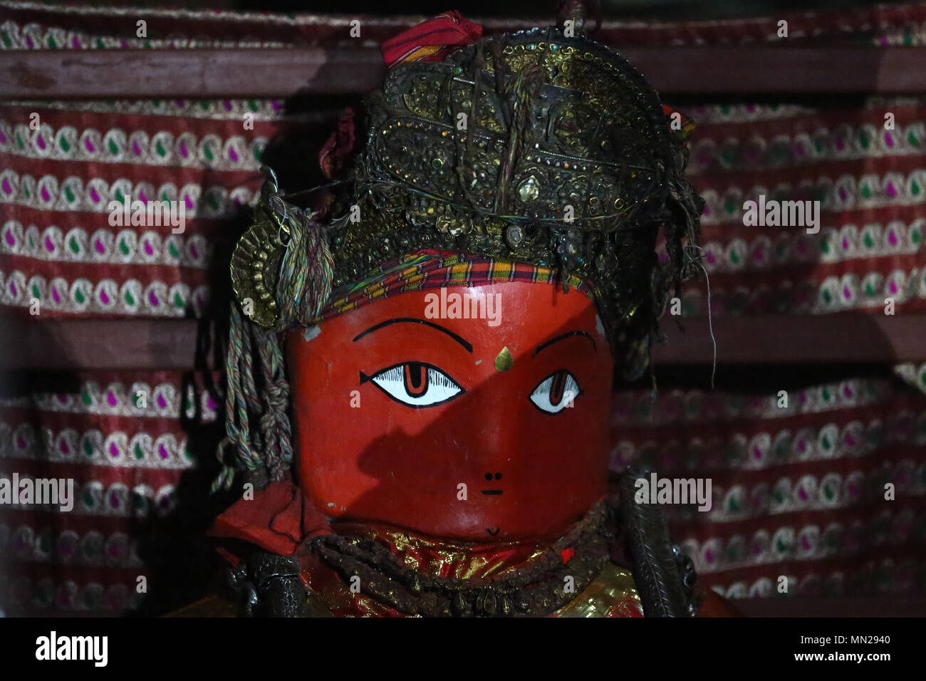 Nepal. 13th May, 2018. The idol of Rato Machhindranath is pictured ...