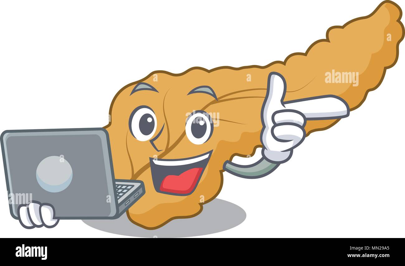 With laptop pancreas character cartoon style Stock Vector Image & Art ...