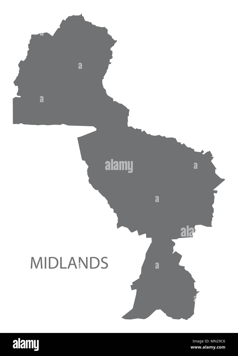 Midlands map of Zimbabwe grey illustration shape Stock Vector Image ...