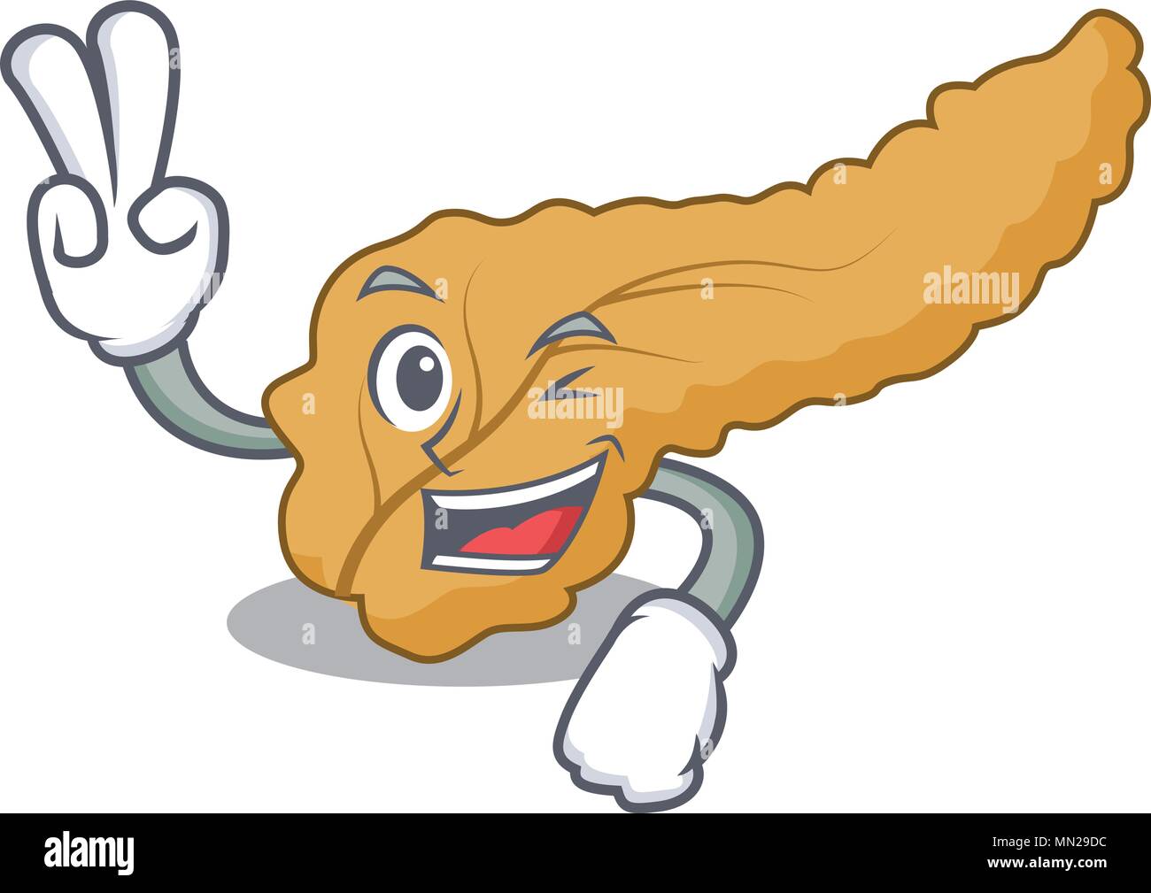 Two finger pancreas character cartoon style Stock Vector Image & Art ...