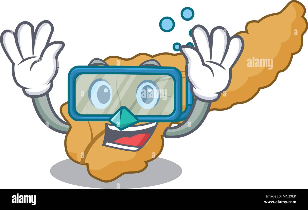 Diving pancreas character cartoon style Stock Vector Image & Art - Alamy
