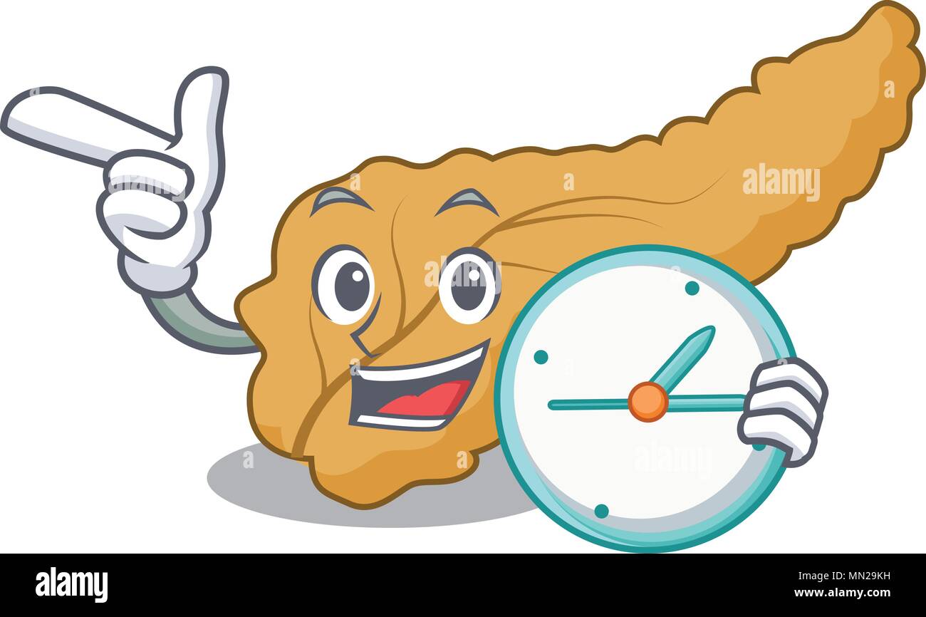 With clock pancreas character cartoon style Stock Vector Image & Art ...