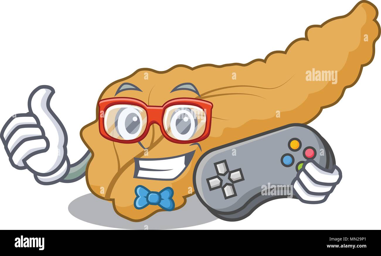 Gamer pancreas mascot cartoon style Stock Vector Image & Art - Alamy