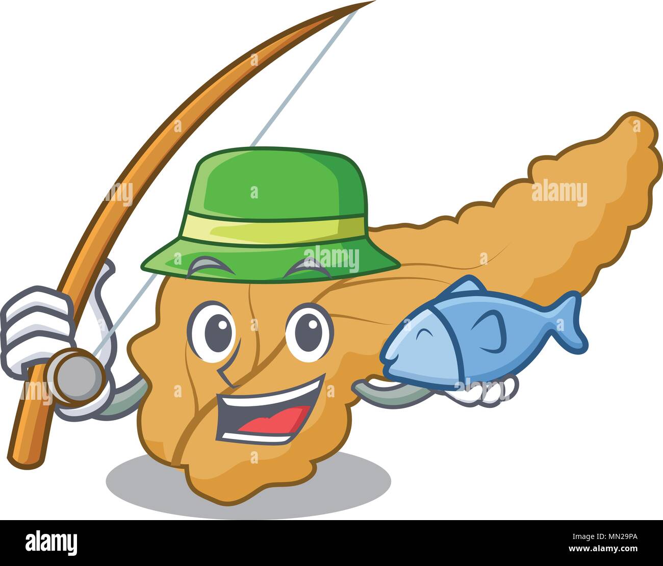 Fishing pancreas mascot cartoon style Stock Vector Image & Art - Alamy