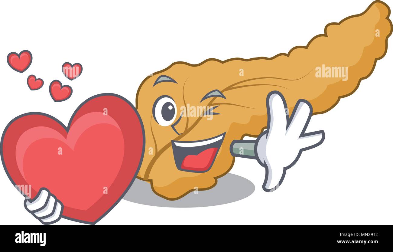 With heart pancreas mascot cartoon style Stock Vector Image & Art - Alamy