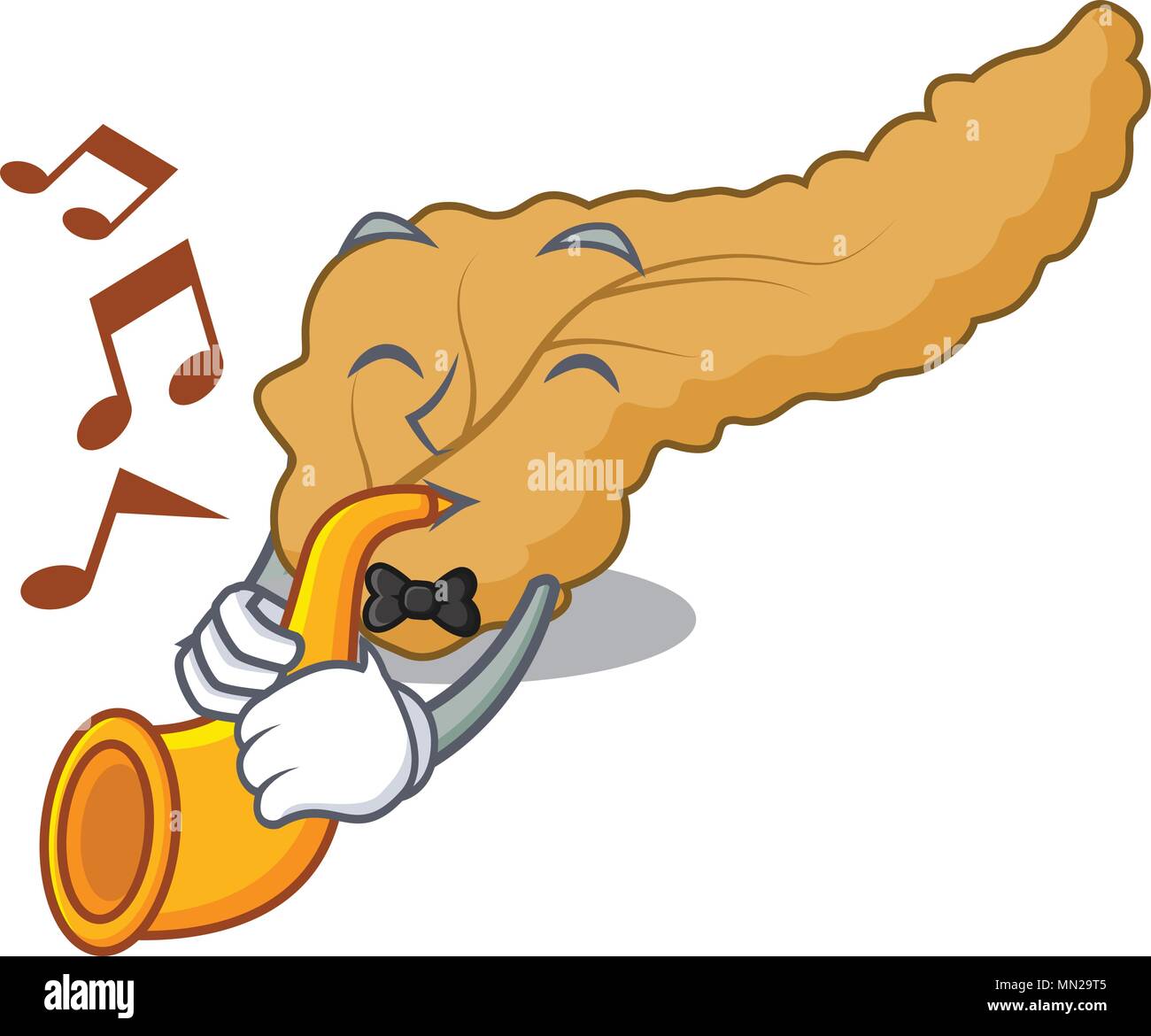 With trumpet pancreas mascot cartoon style Stock Vector Image & Art - Alamy