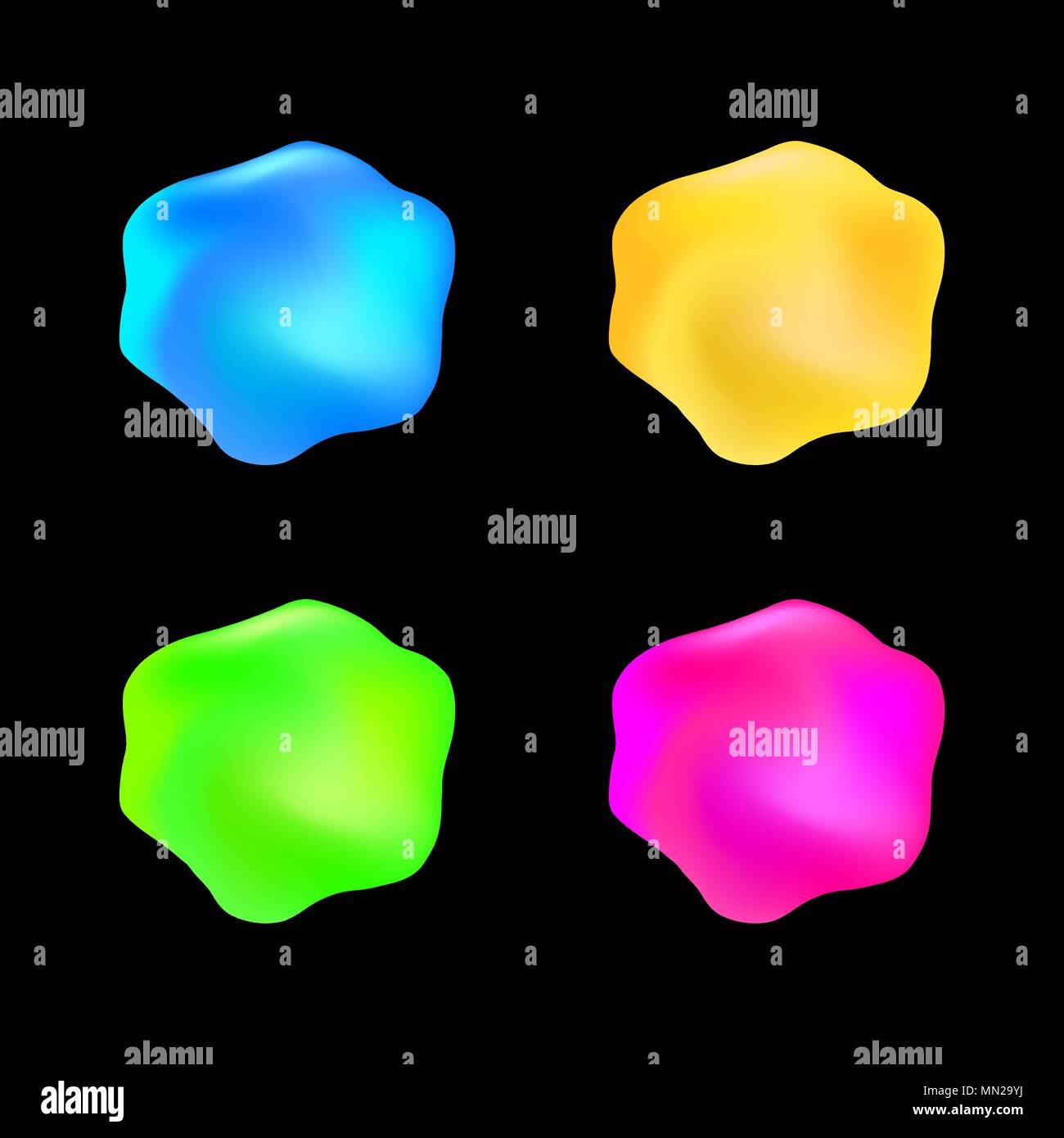 Abstract glossy formless jelly color ice isolated design element ...