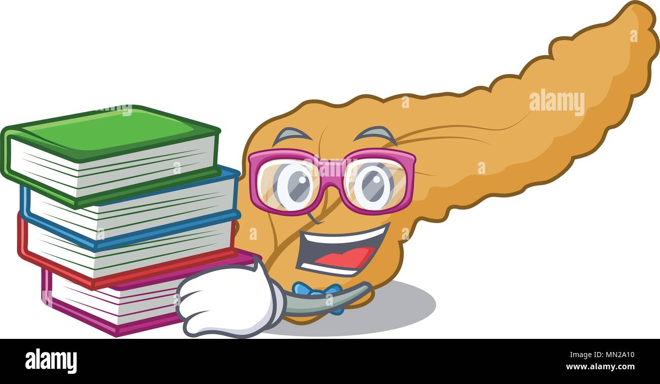 Student with book pancreas mascot cartoon style Stock Vector Image ...