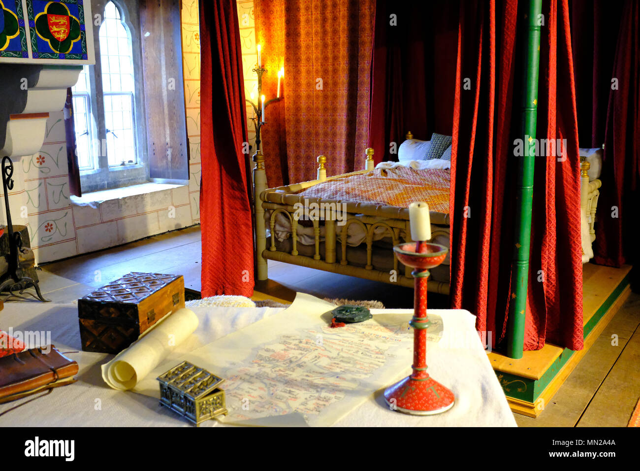 The Tower of London - Royal bedroom inside the Medieval Palace Stock ...