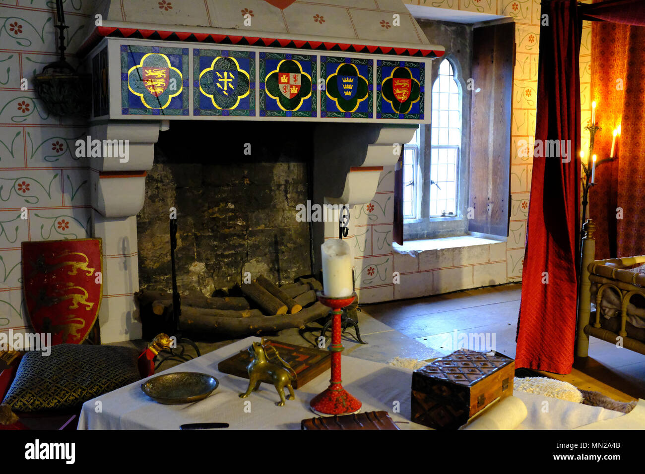The Tower of London - Royal bedroom inside the Medieval Palace Stock ...
