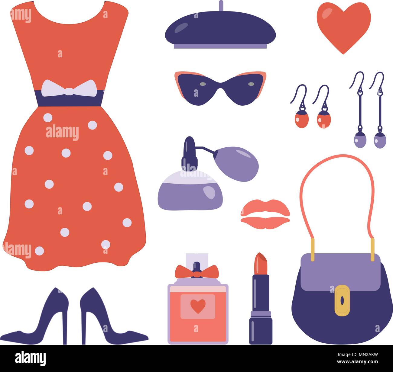 French Style Clothes and Accessories Set Stock Vector Image & Art - Alamy