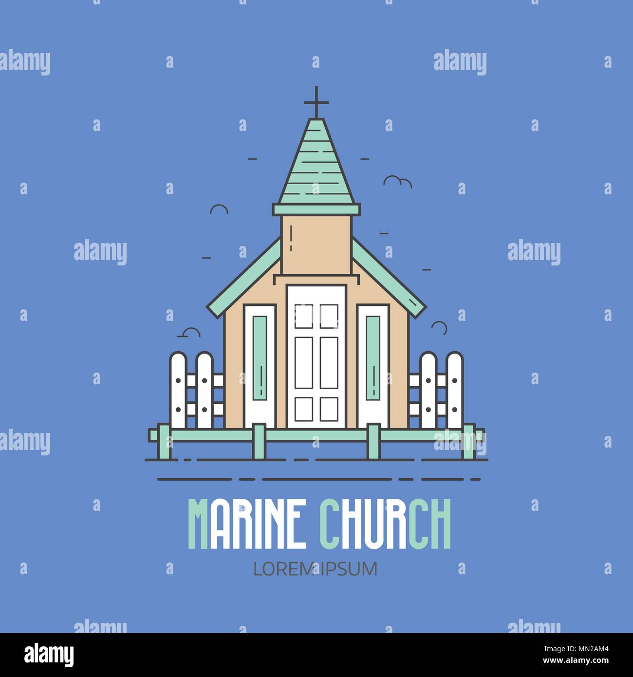 Stilted Marine Church Logo Stock Vector Image & Art - Alamy