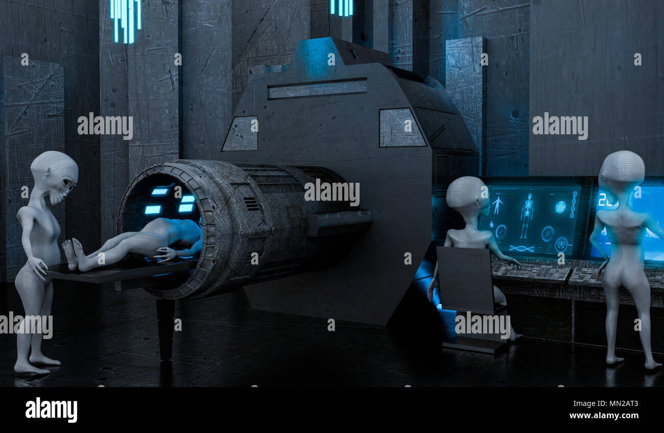alien spaceship medical center 3d illustration Stock Photo - Alamy
