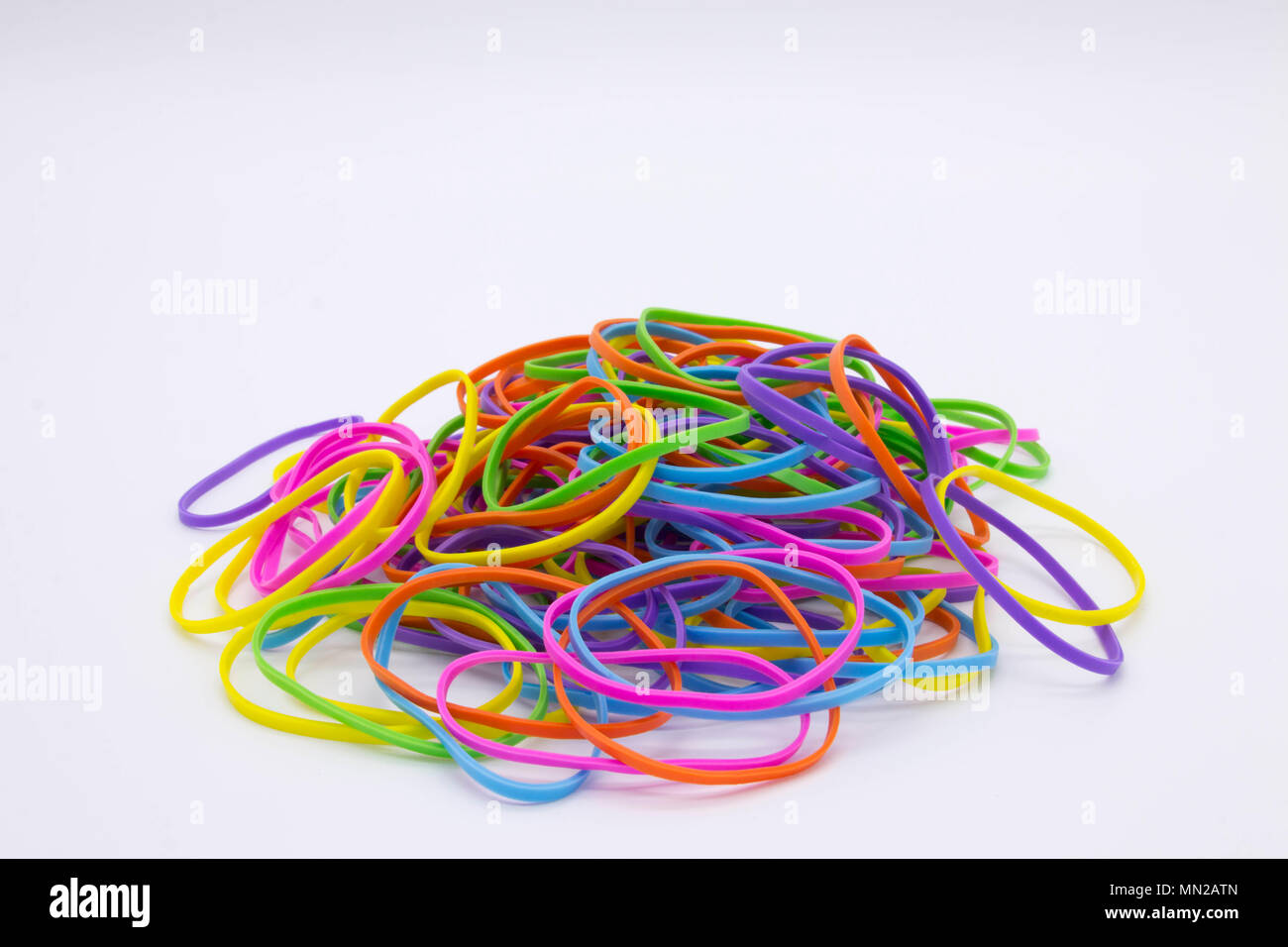 Colorful neon elastic / rubber bands Stock Photo - Alamy
