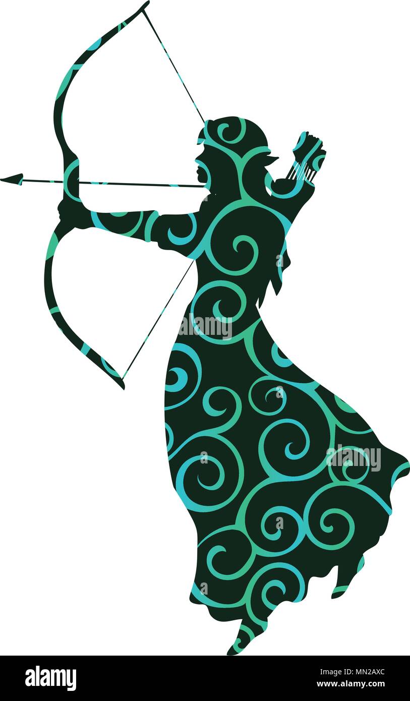 Elf pattern silhouette ancient mythology fantasy Stock Vector Image ...