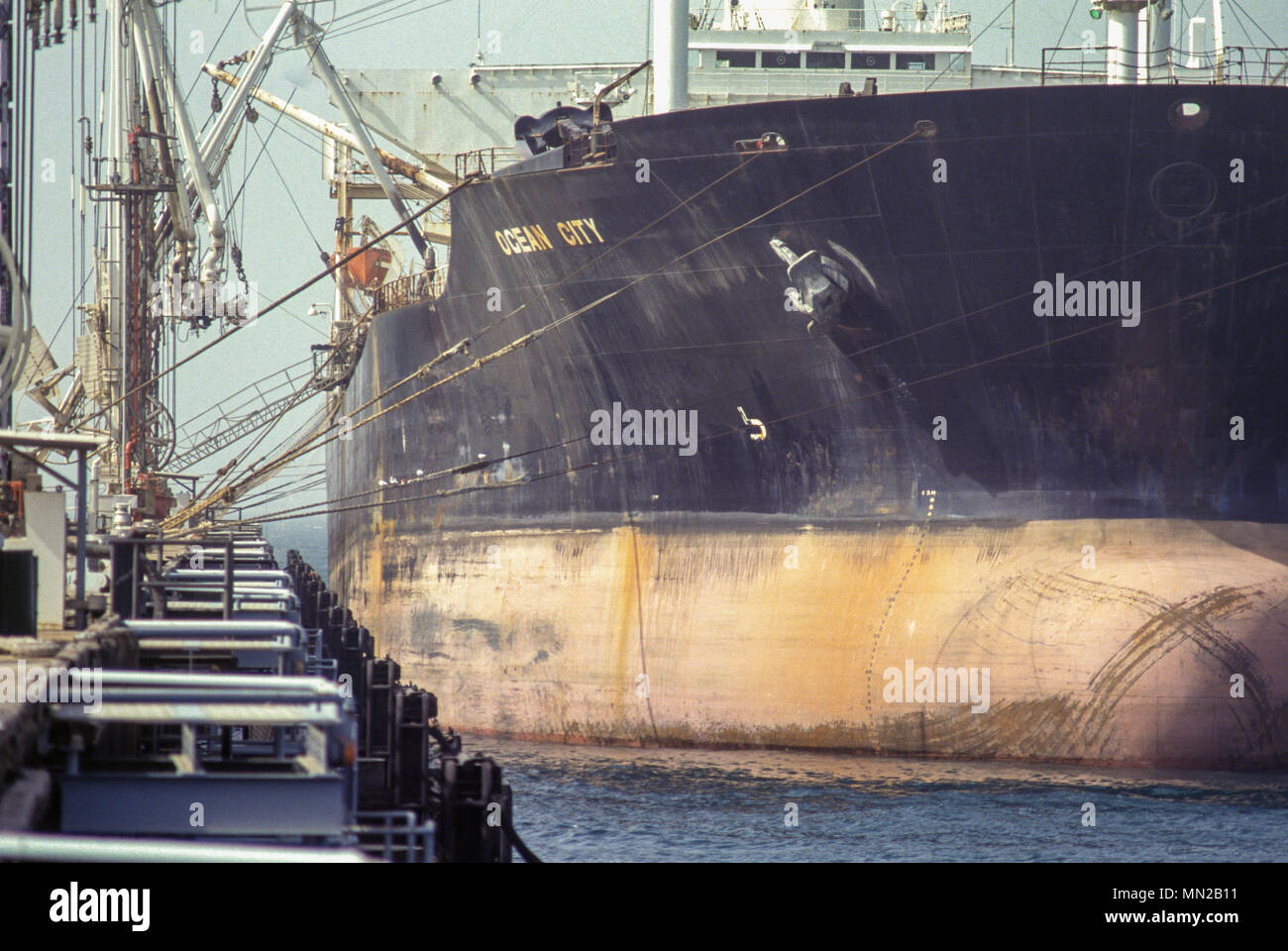 Mina Al Ahmadi Refinery and oil exporting terminal, 45 km south of ...