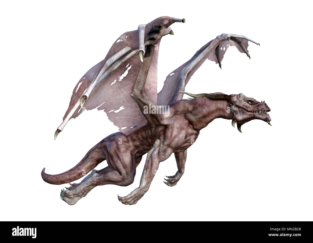 3D rendering of a fairy tale vampire dragon isolated on white ...