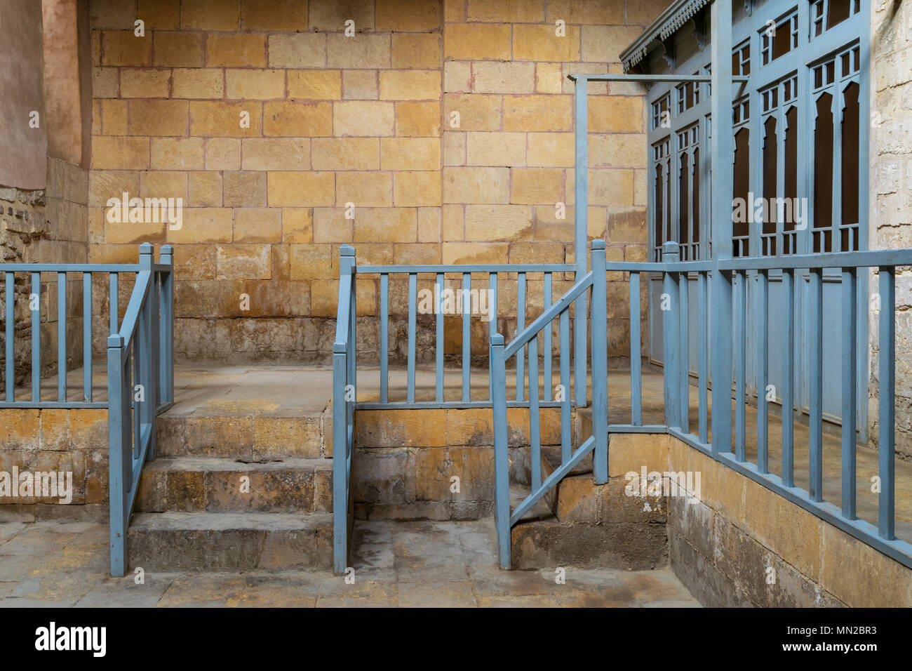 Abandoned historic traditional bathhouse (Hamam Inal) with staircase ...