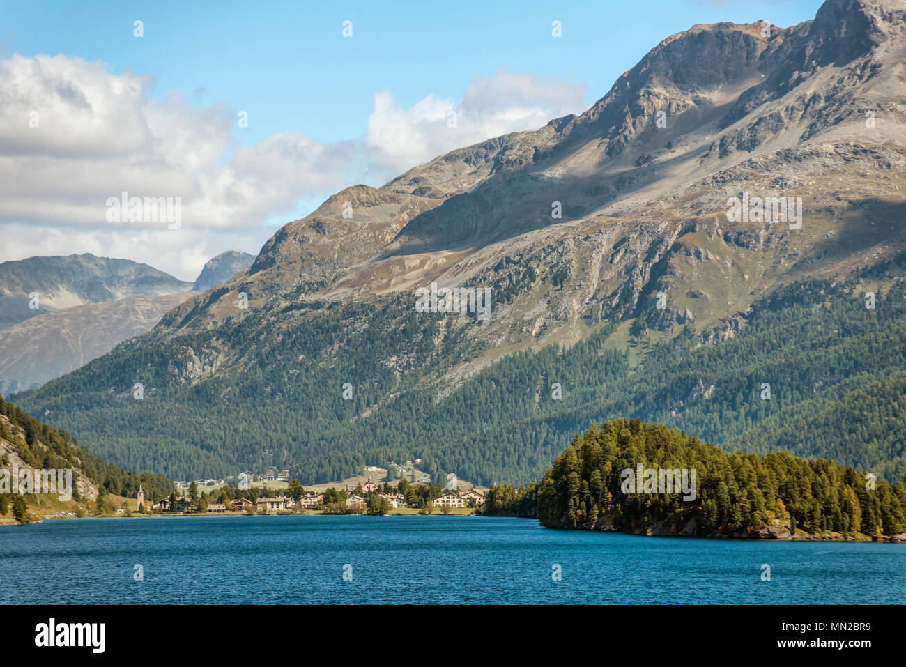 Summer landscape, Lake Sils, Upper Engadin, Switzerland Stock Photo - Alamy