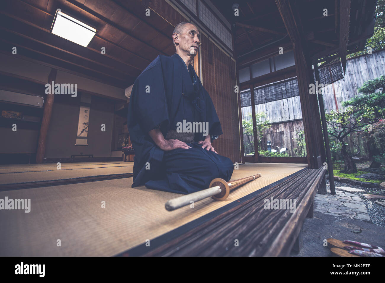 Buddhist monk meditating kyoto hi-res stock photography and images - Alamy