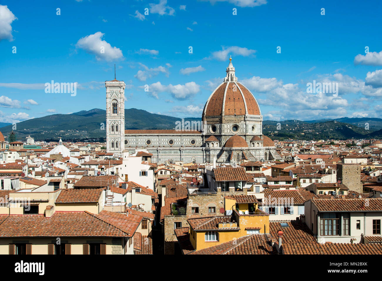 Rooftop view of Florence, UNESCO World Heritage Site. Tuscany, Italy ...