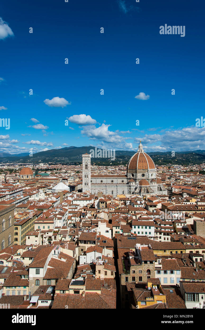 Rooftop view of Florence, UNESCO World Heritage Site. Tuscany, Italy ...