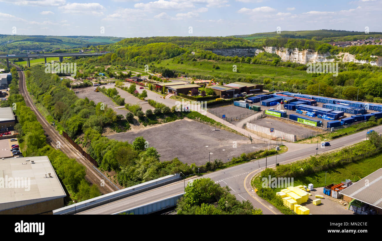 Aerial view of Diggerland, Rochester, Kent, UK Stock Photo - Alamy