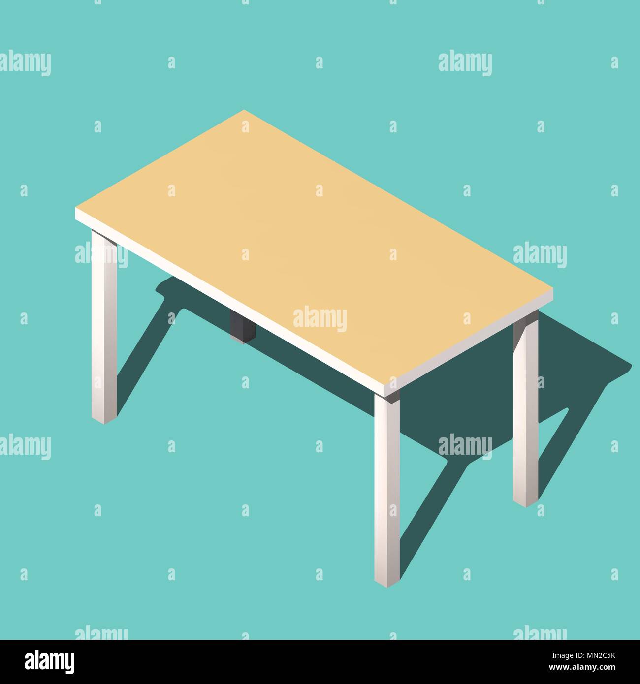 Isometric office table. Modern workplace vector illustration Stock ...