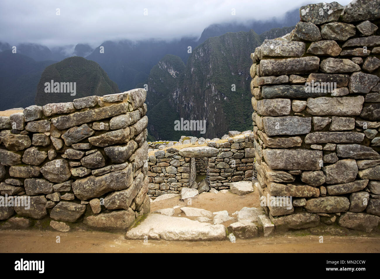 Detail of the Machu Picchu Inca citadel in Peru Stock Photo - Alamy