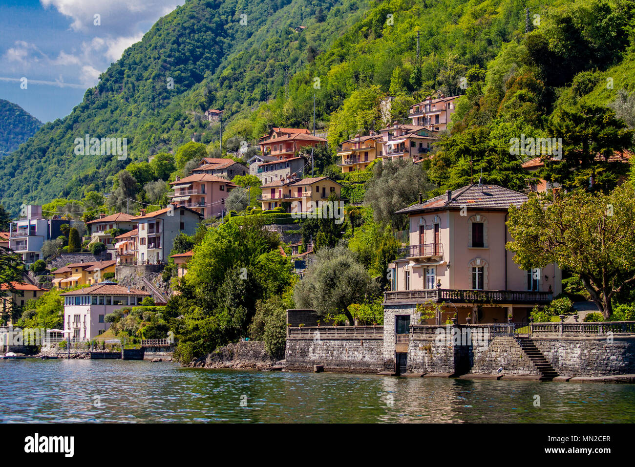 View at town Sala Comacina on Como lake in Italy Stock Photo - Alamy