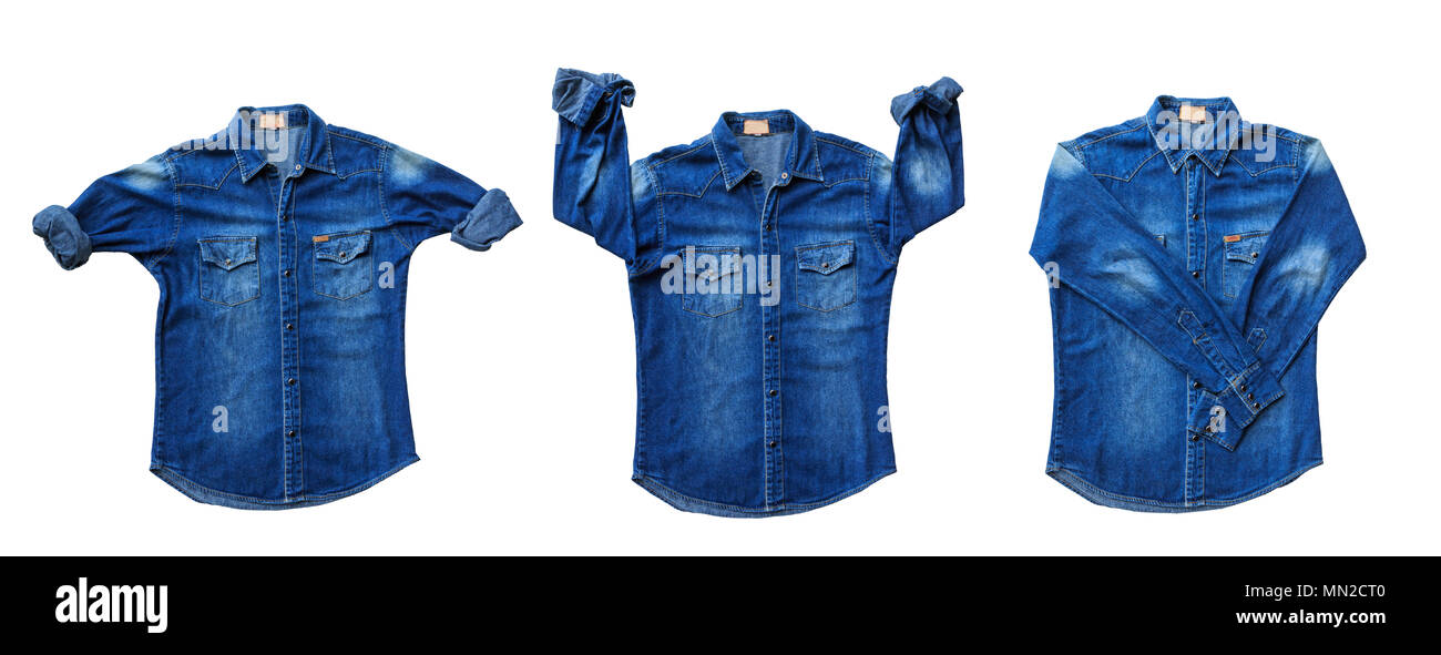 Top view shirt denim blue jeans isolated on white background Stock ...