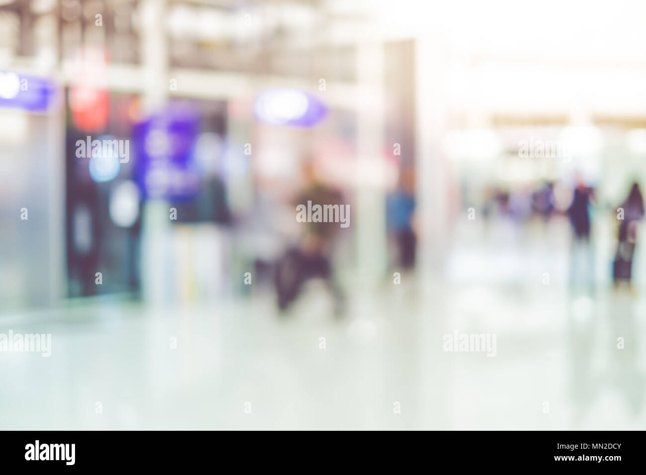 Blurred background,Traveler with baggage at Terminal Departure Check-in ...