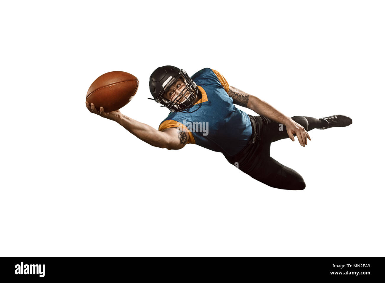 American football players jump on Cut Out Stock Images & Pictures - Alamy
