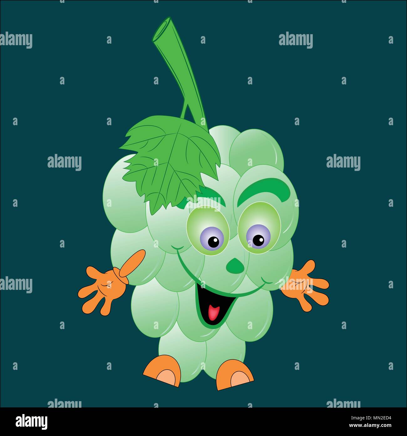 grape green cartoon Stock Vector Image & Art - Alamy