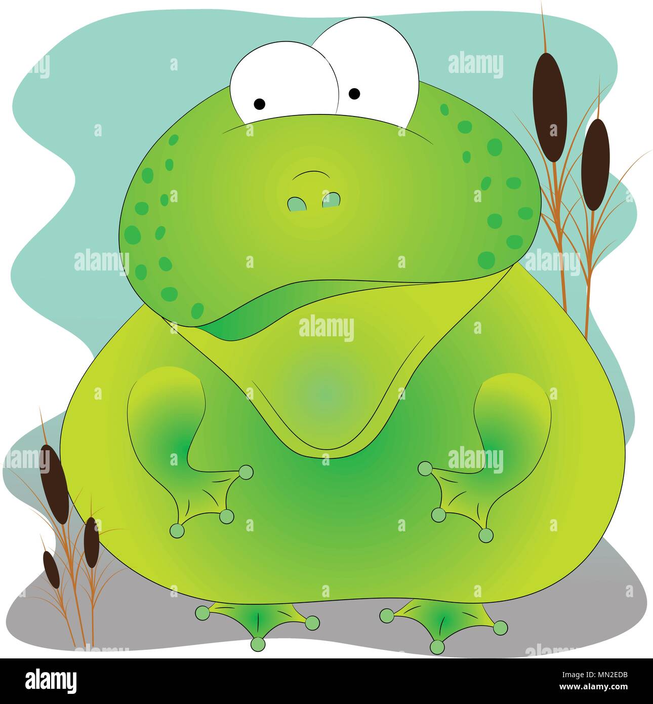 green cute toad Stock Vector Image & Art - Alamy