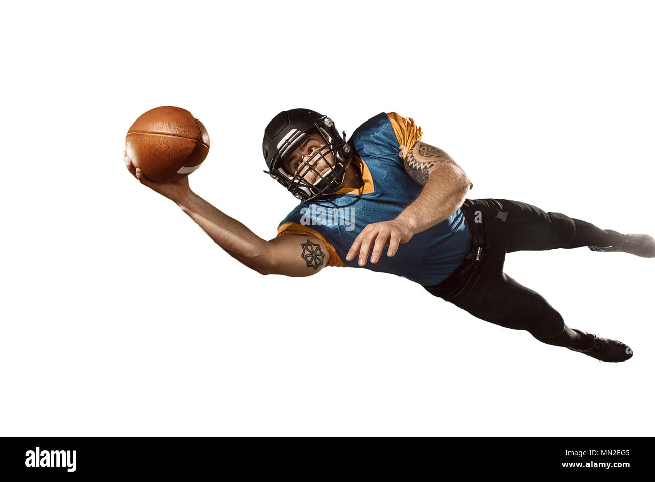 American football players jump on Cut Out Stock Images & Pictures - Alamy