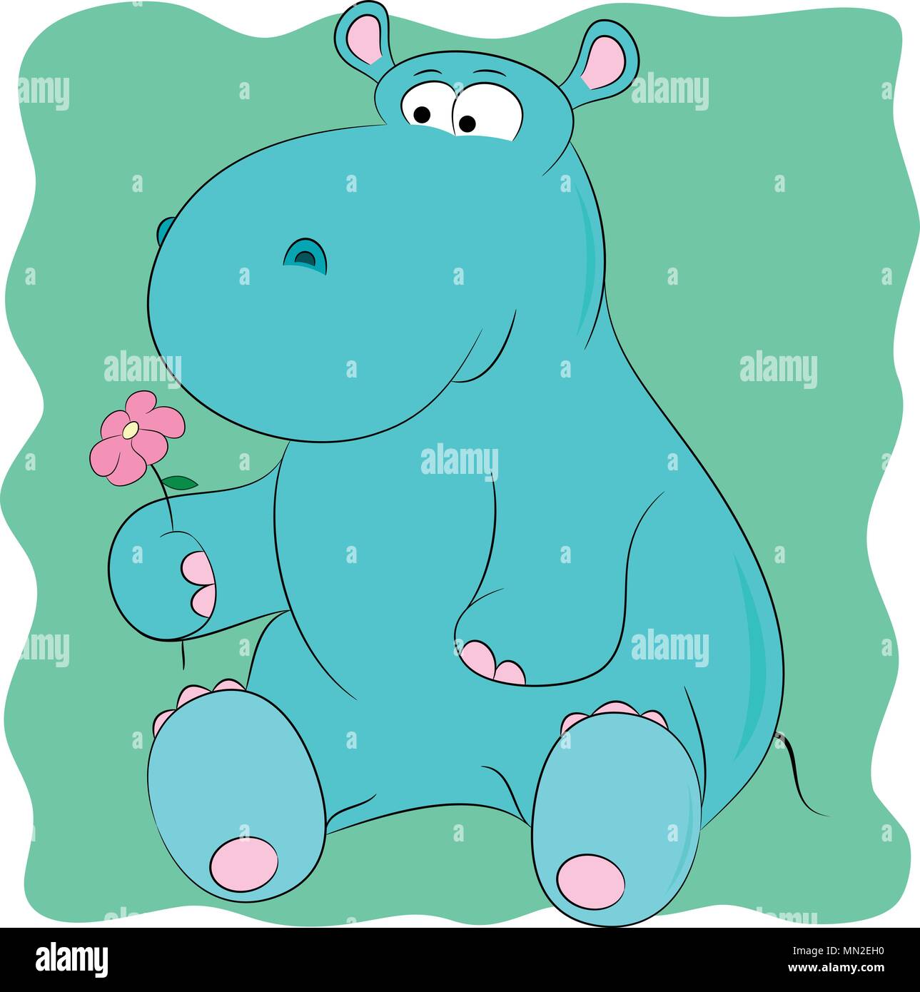 Hippopotame Clipart Flowers