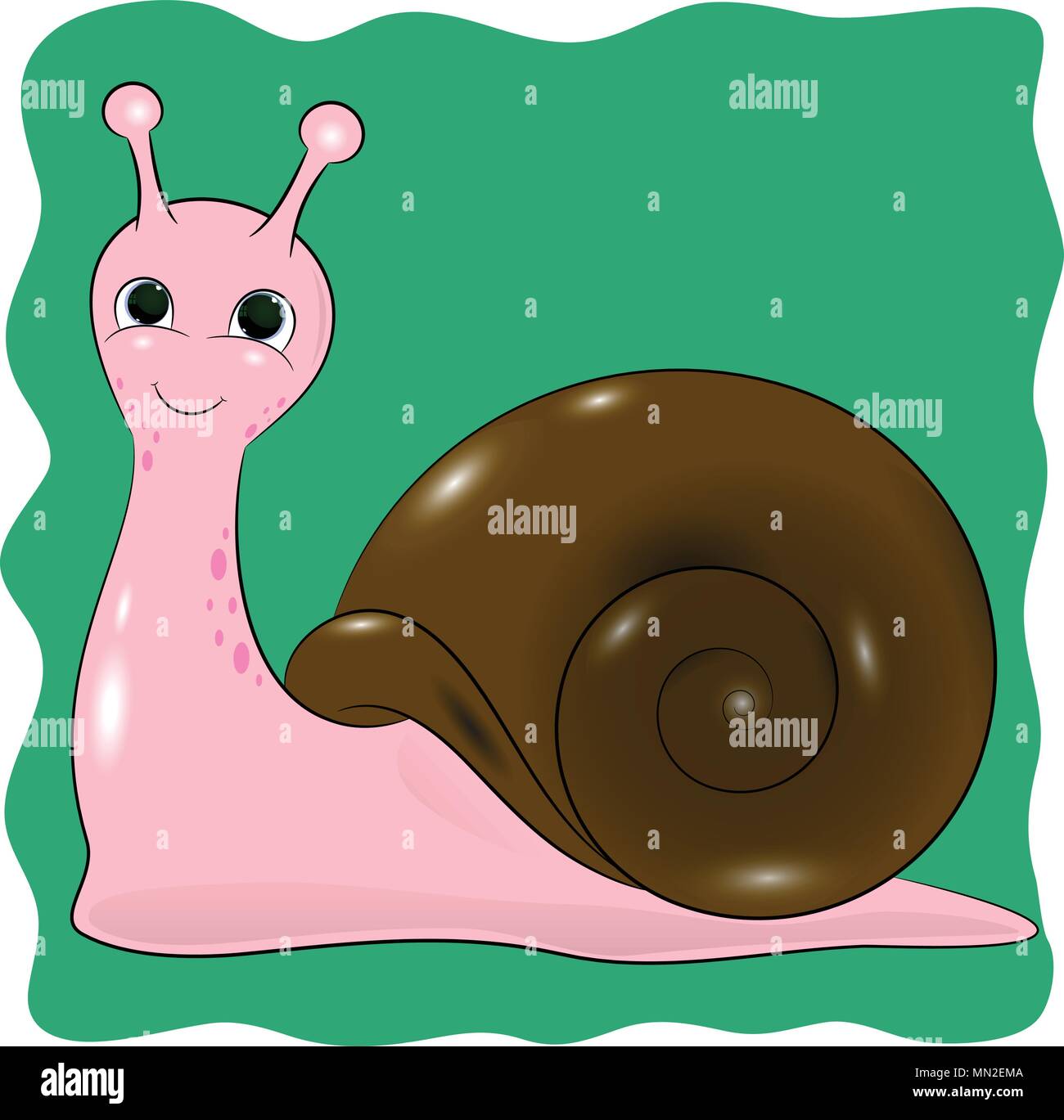 Funny vector illustration snail Stock Vector Images - Alamy
