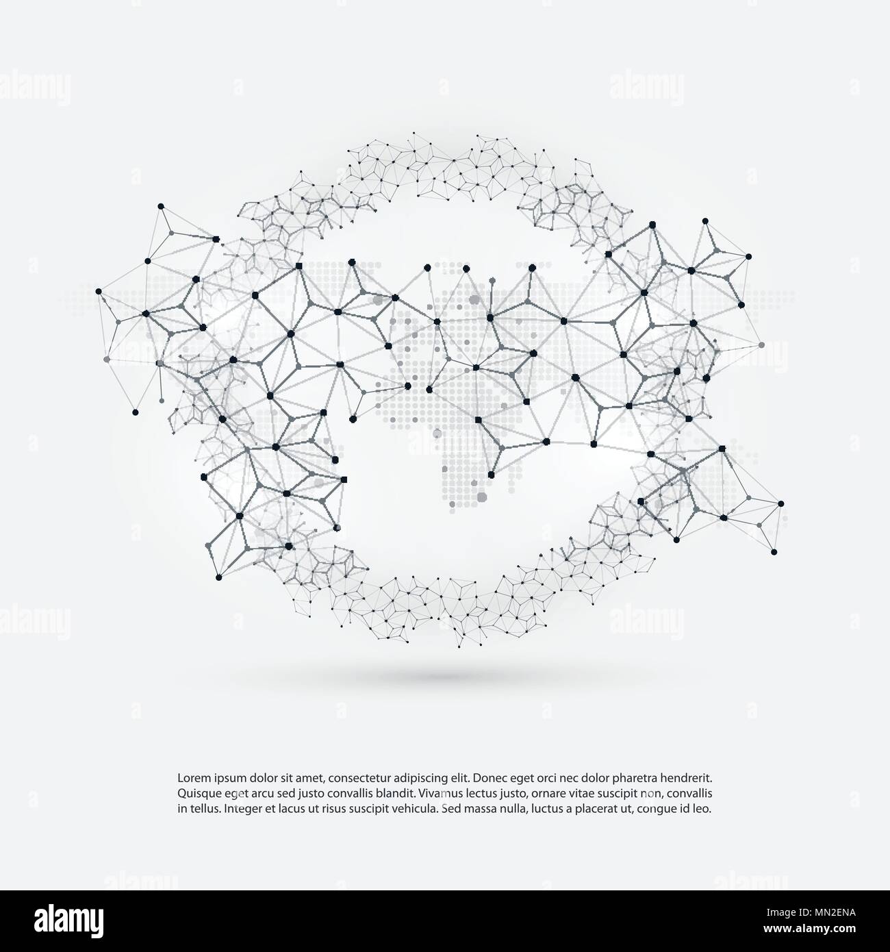 Abstract Cloud Computing and Global Network Connections Concept Design with Transparent ...