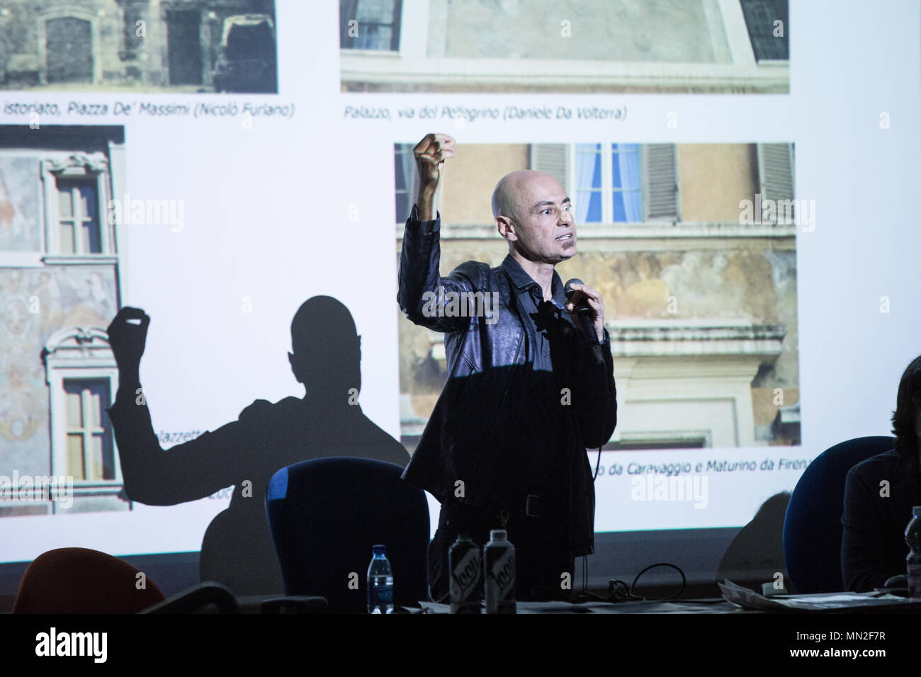 Roma, Italy. 14th May, 2018. Italian street artist David Vecchiato, aka ...