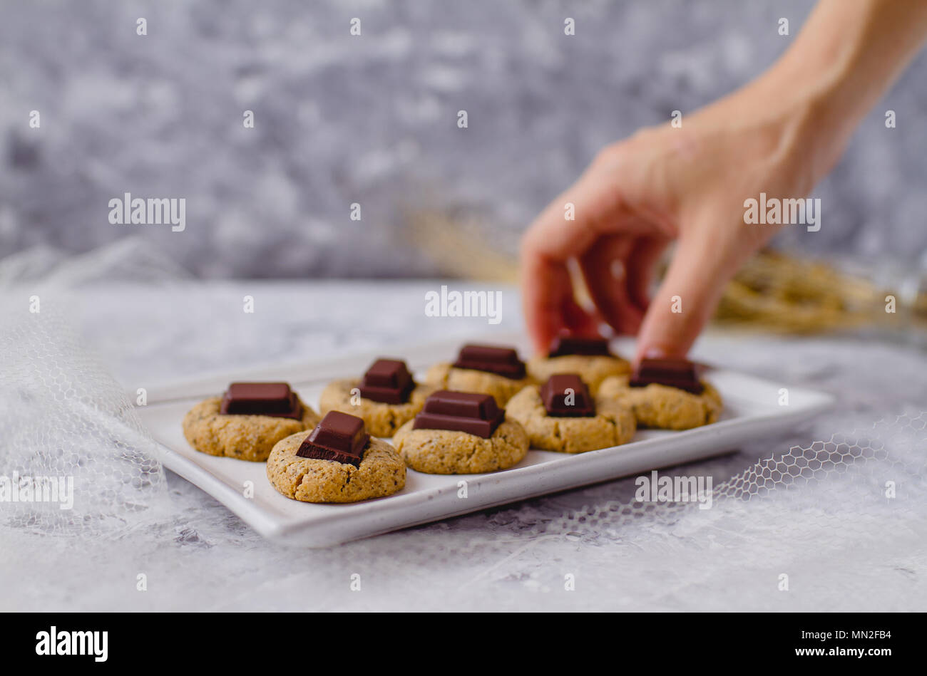 Eating chocolate cookies hi-res stock photography and images - Alamy