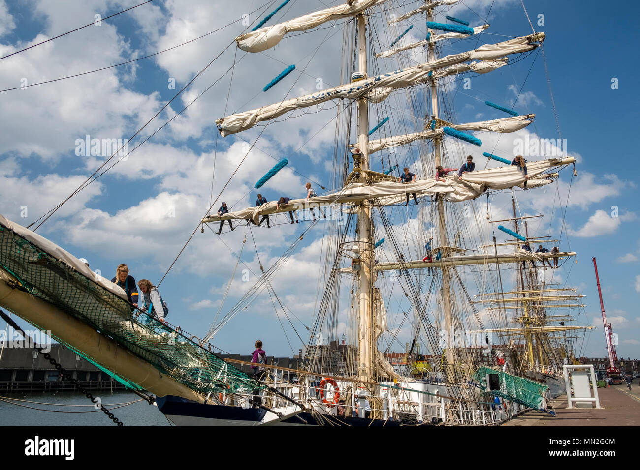 Tall sailing ships Fryderyk Chopin and Sorlandet berthed at ...