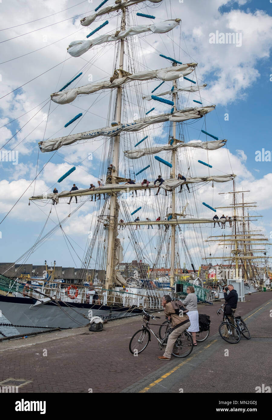 Tall sailing ships Fryderyk Chopin and Sorlandet berthed at ...