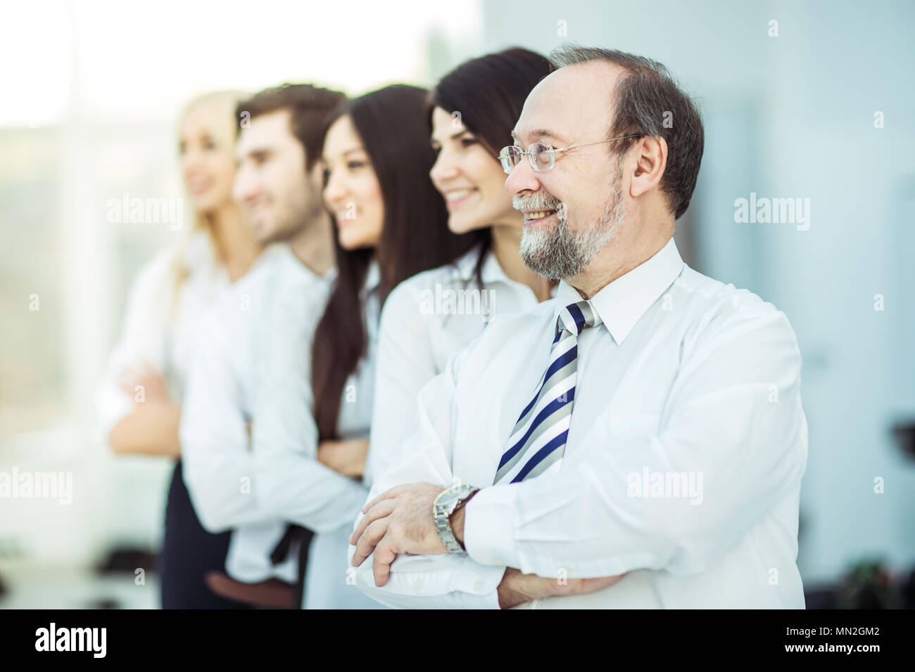 concept of team work-professional business team standing next to each ...