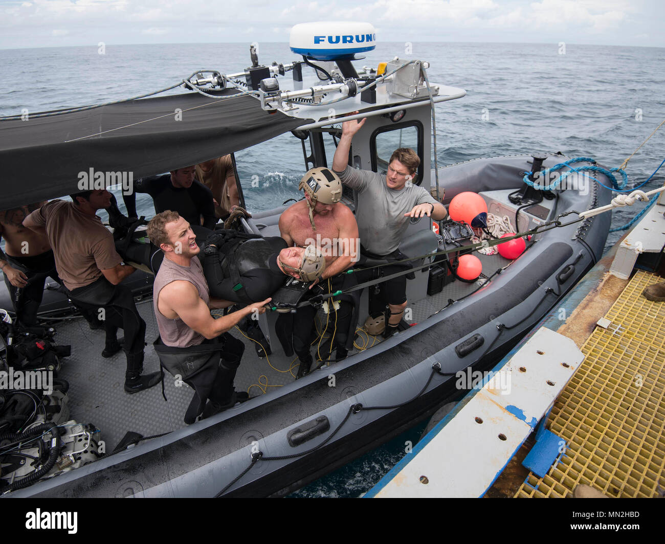 170810-N-SF508-099 ATLANTIC OCEAN (Aug. 10, 2017) Sailors assigned to ...