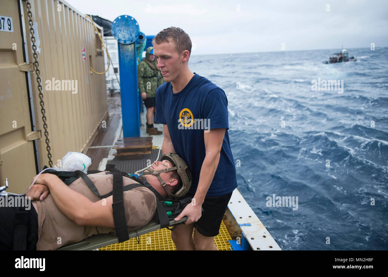 170809-N-SF508-203 ATLANTIC OCEAN (Aug. 09, 2017) Sailors assigned to ...